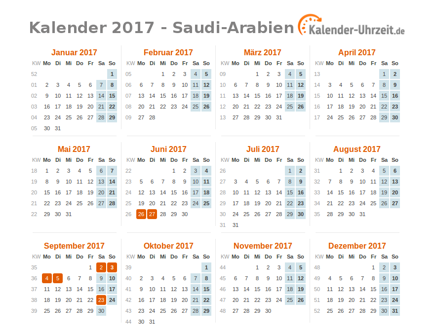 Feiertage 2017 Saudi-Arabien - Kalender & Übersicht Feiertage 2017 Saudi-Arabien - Kalender & Übersicht