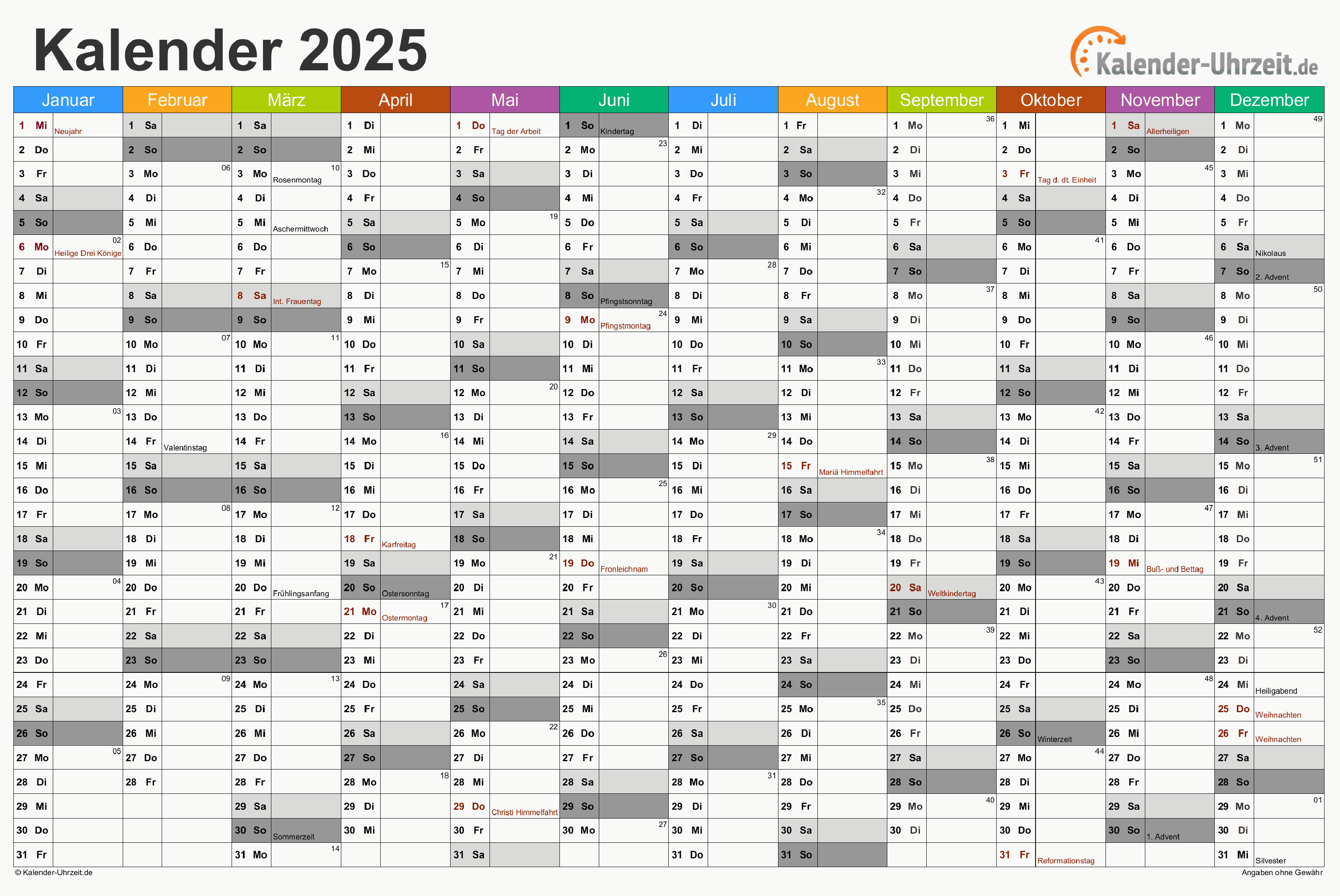 Feiertage 2025 Deutschland